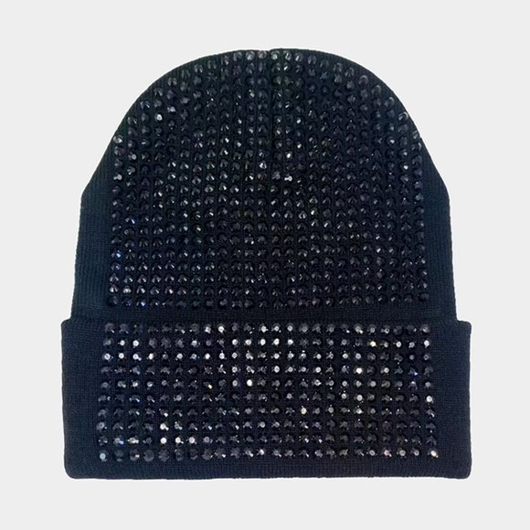 Accessories | Studded Solid Knit Beanie Hat | Poshmark